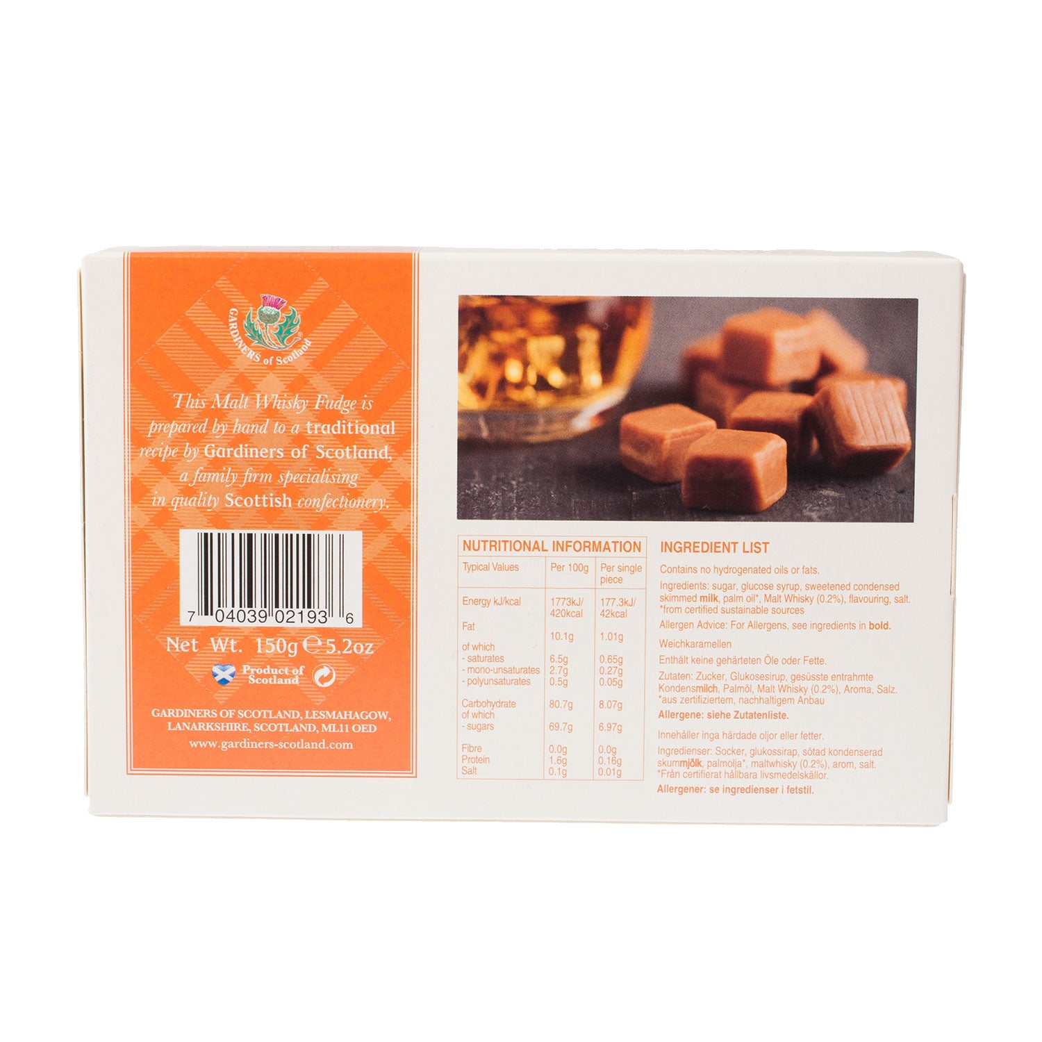 Malt Whisky Fudge Carton – Heritage of Edinburgh
